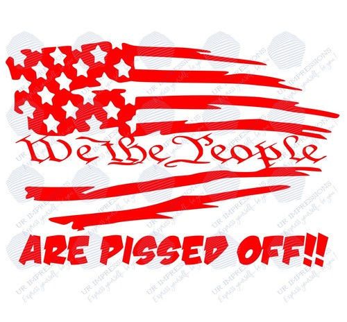 We The People Are Pissed Off Tattered American Flag Decal Sticker Vinyl ...