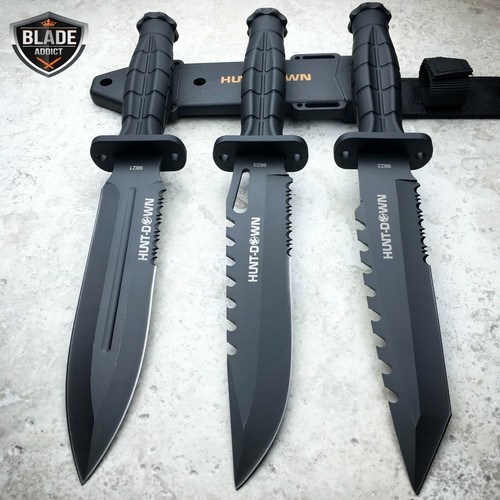 12" Tactical Hunting FIxed Blade Bowie Survival Military Knife Dagger w ...