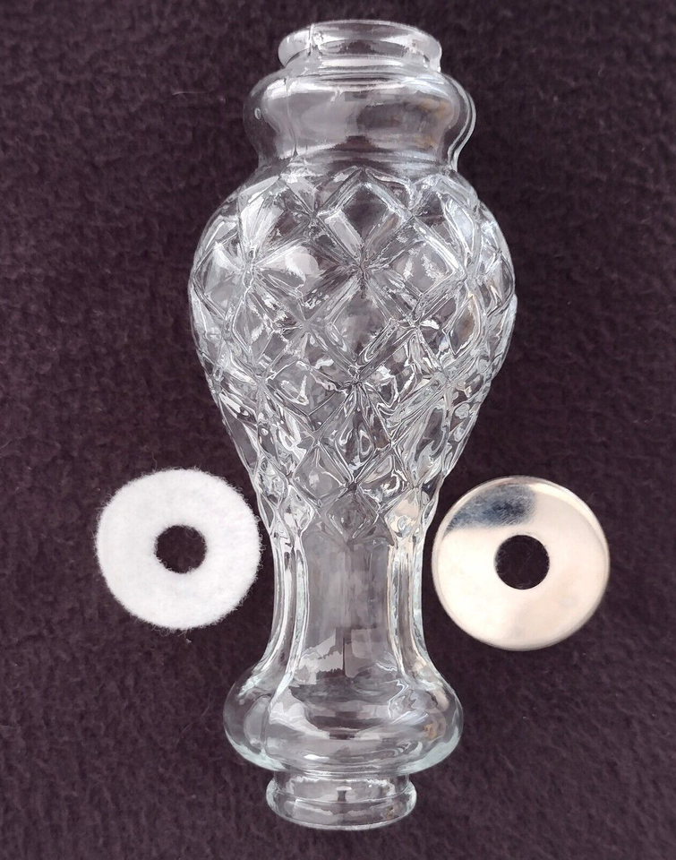 Vintage Chandelier Diamond Pattern Glass Column Spacer Replacement Lamp ...