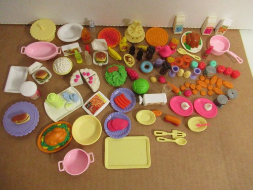 Lot Vintage 90s Barbie Accessories Kitchen Dishes Pans Drinks Cookies ...