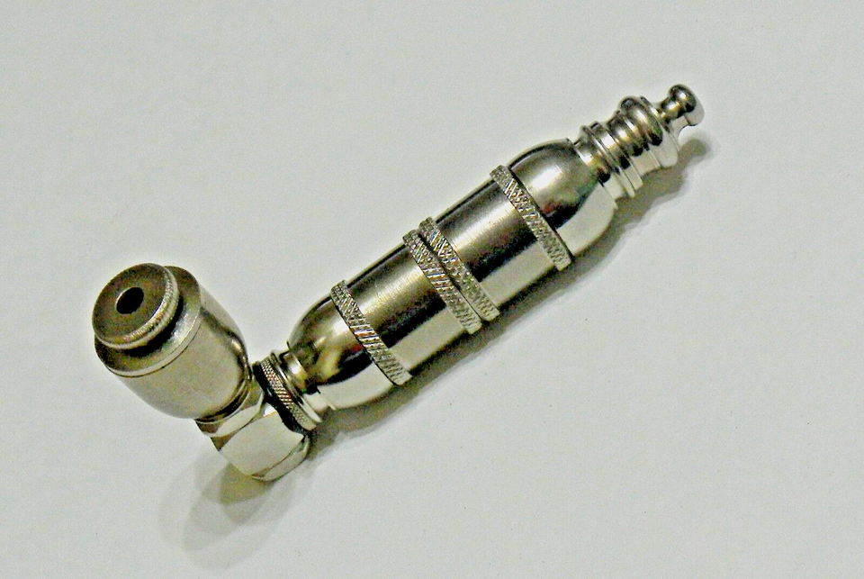 4" Inch Tobacco Smoking Pipe Nickel Plated Brass Chamber Pipe Made In ...