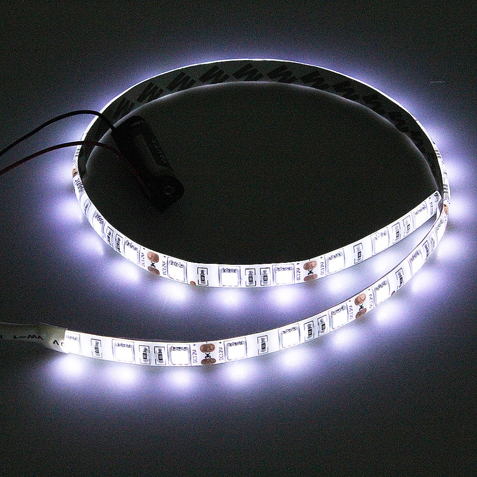 Battery Powered LED Strip 5050 SMD 50CM White Waterproof Flexible LED ...