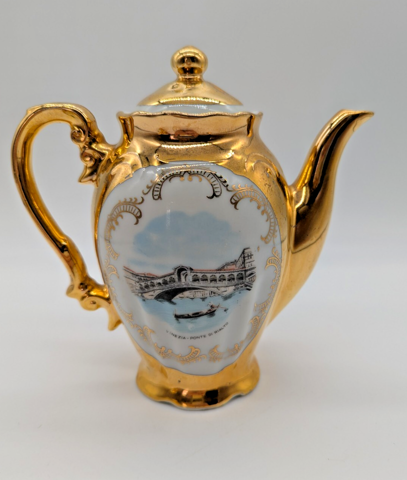 Bavaria Gold/ Porcelain Tea Set Pot with Creamer & Sugar Bowl 6 Cups ...