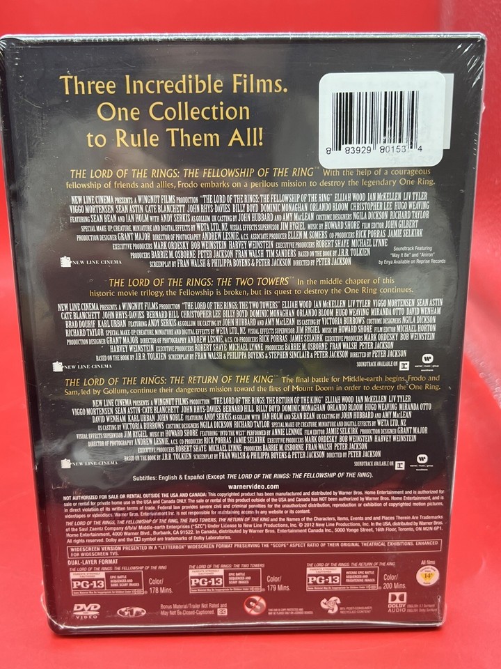 The Lord Of The Rings : 3 - Film Collection DVD Theatrical Versions (NEW/SEALED) | eBay