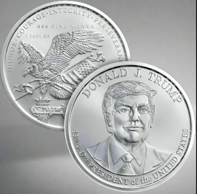 1 Oz 45th & 47th President Donald J Trump Silver Round .999 Fine (BU ...