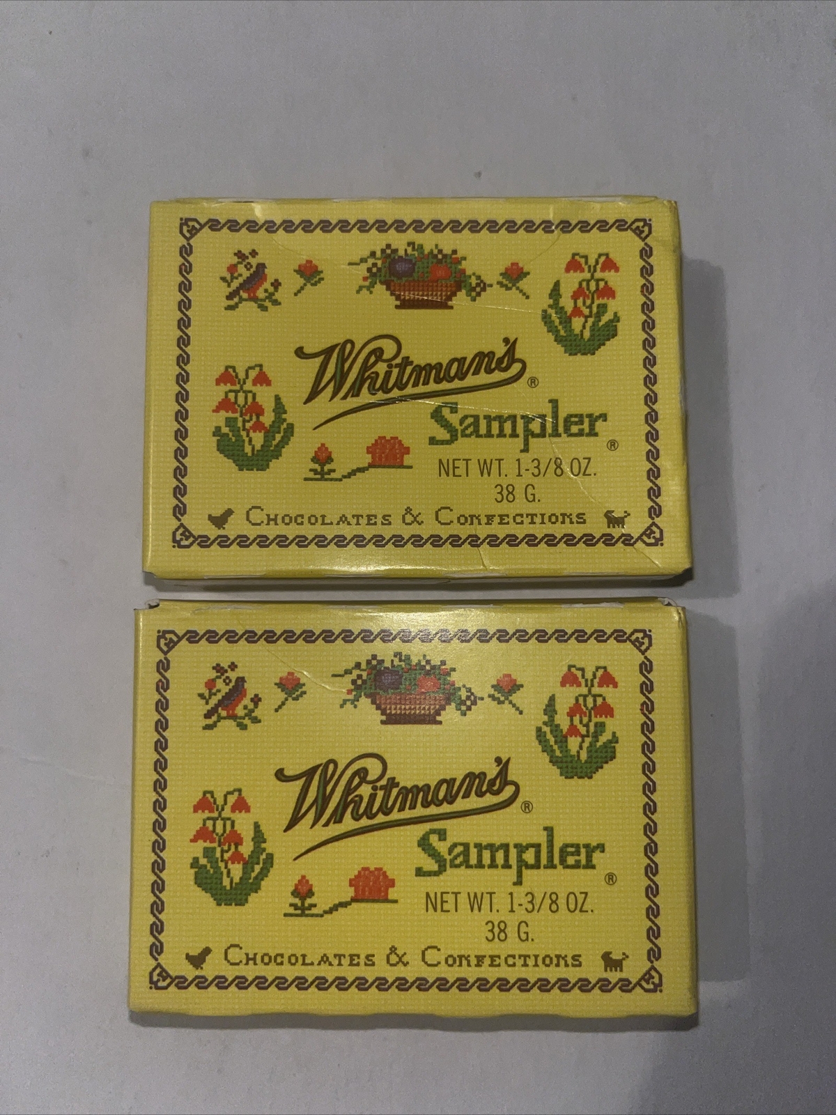 Vtg Lot Of 2 Whitman's Sampler 1. 3/8 oz / 38 Grams, Boxes Only Empty ...