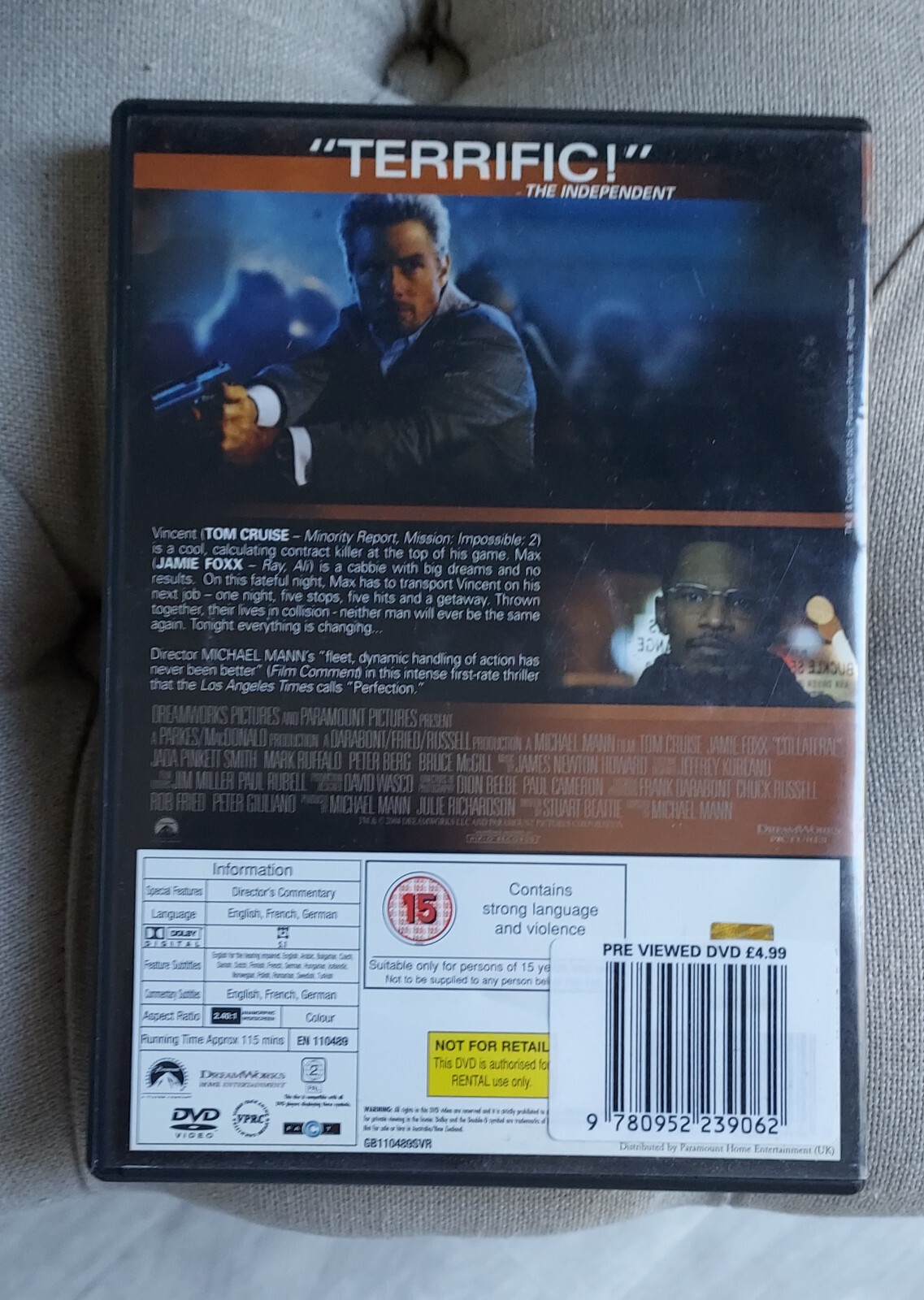 Collateral - DVD - Tom Cruise Jamie Foxx, de Michael Mann, très bon ...