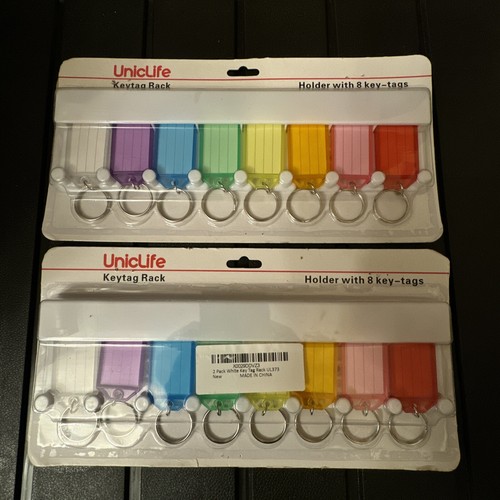 2-Uniclife Key Tag Rack Hook Style Plastic Wall Mounted Key Holder ...