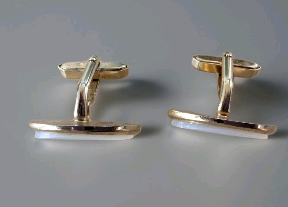 Vintage High End Mop + 14K Gold Filled Cufflinks Art Deco Mod Unique | eBay