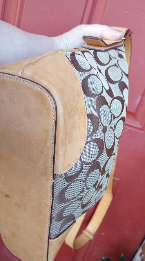 COACH Y2K Signature Canvas /Leather Trim Crossbody Bag F3K-6347 Vintage ...