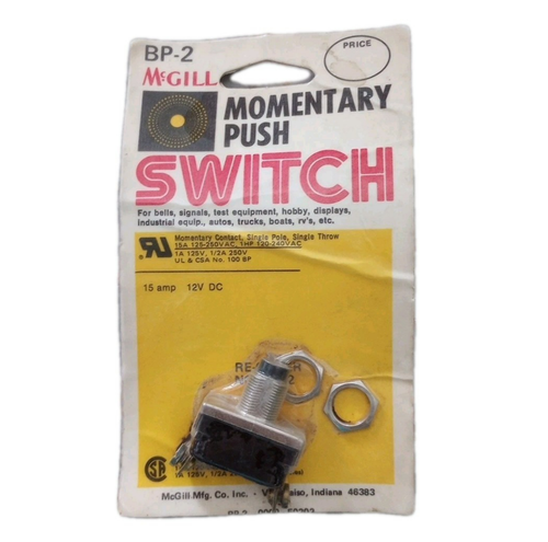 NEW! NOS Vintage MCGILL MOMENTARY PUSH BUTTON SWITCH BP-2 Single Pole | eBay