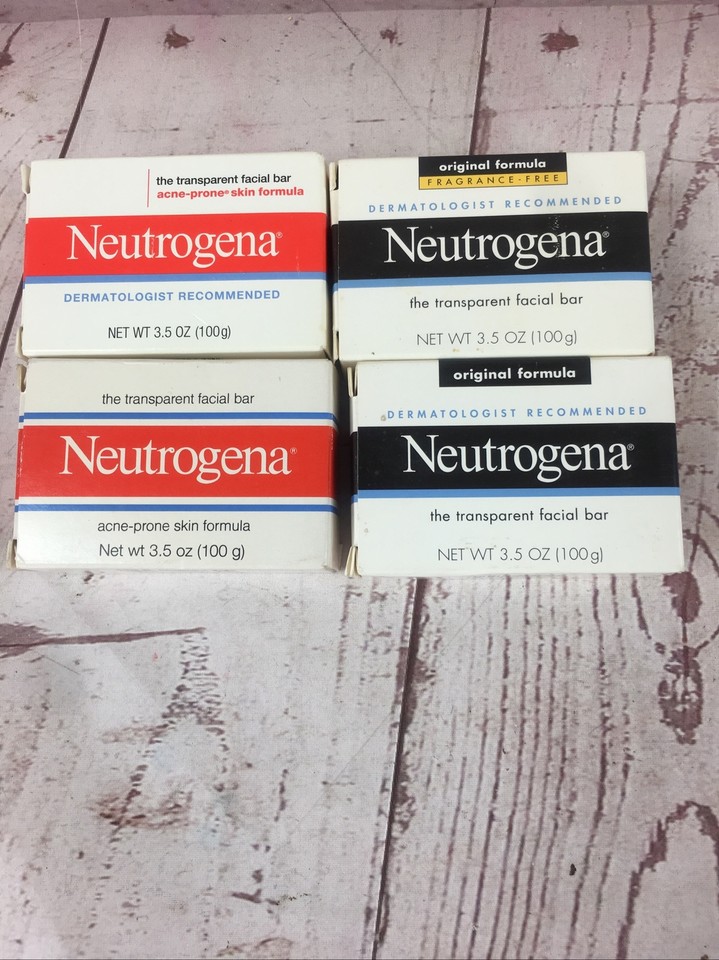 Lot If 4 Vintage Neutrogena Bar Soap Facial Bar/ Acne Prone Skin Prop ...