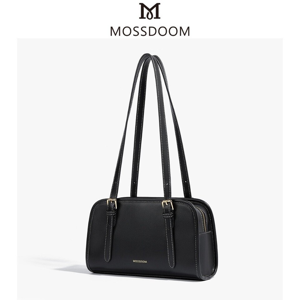 MOSSDOOM Shoulder Bag Black White Brown Milnimal Simple Square Shape ...