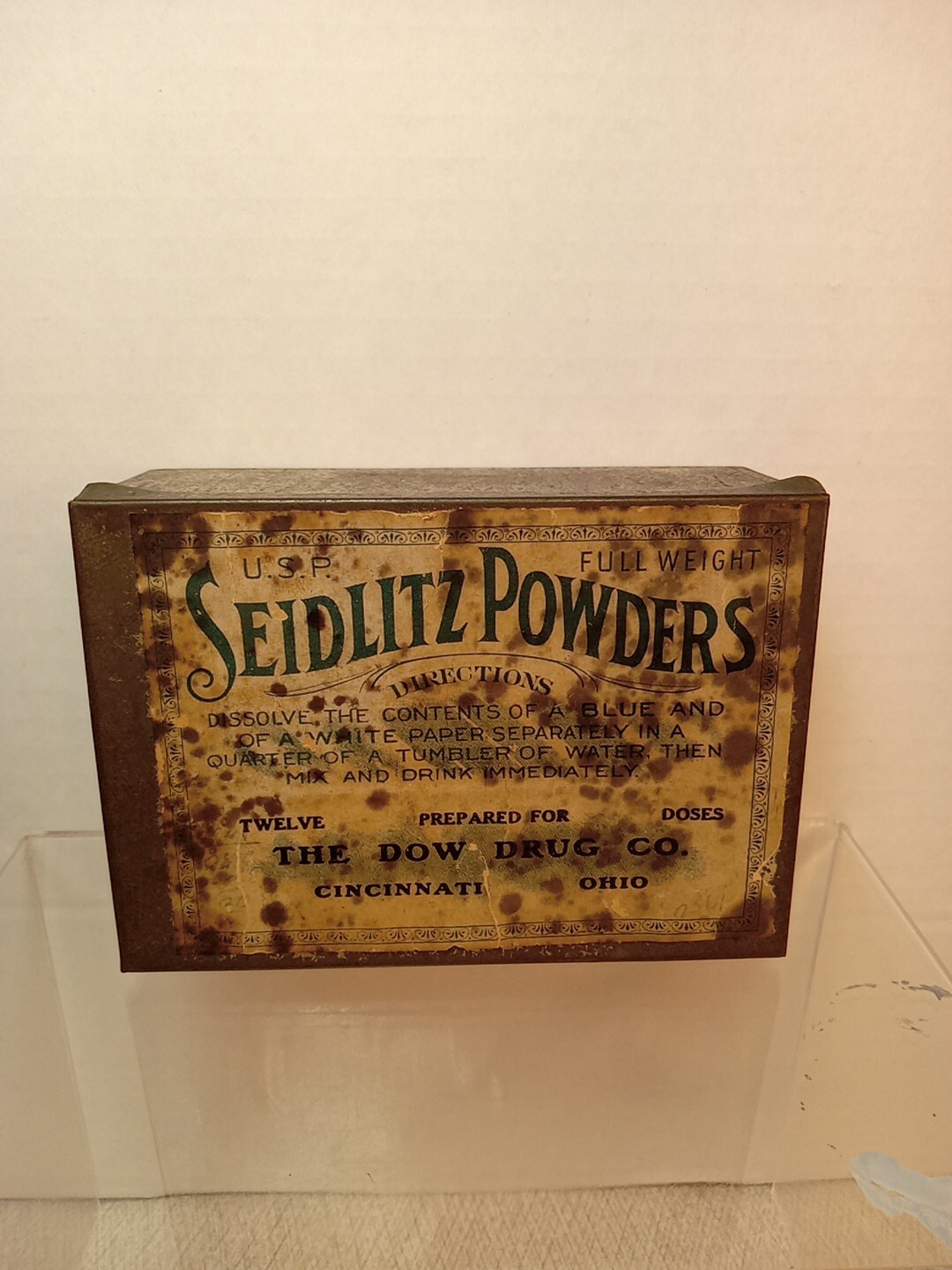 Vintage Metal Tin Box Mays Seidlitz Powders * The Dow Drug Co ...