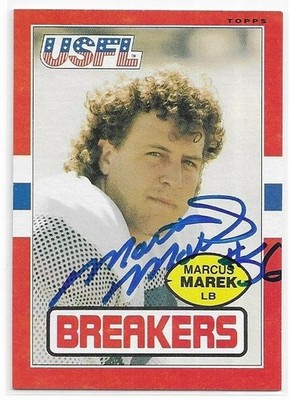 MARCUS MAREK Autographed Signed 1985 USFL Topps card #108 Portland ...