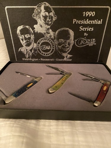 Vintage 1990 Case XX Presidential Series 3 Knife Set Red, Green, Blue ...