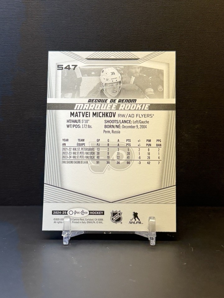 2024-25 OPC O-Pee-Chee Marquee Rookie Base #547 Matvei Michkov - Flyers ...