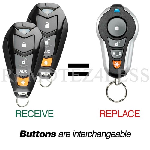 2 New Replacement Dei Viper 4 Button Keyless Remote Car Key Fob For ...