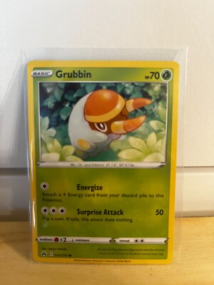 Grubbin 015/159 Non Holo Common Crown Zenith Pokemon TCG Card Mint ...