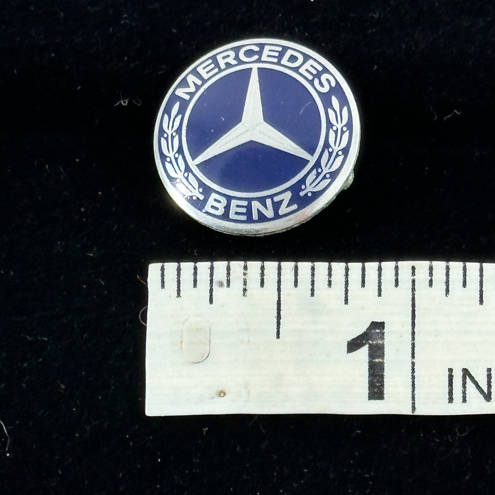 Small Round Mercedes Benz Blue and Silver Tone Logo Pin Made in West ...