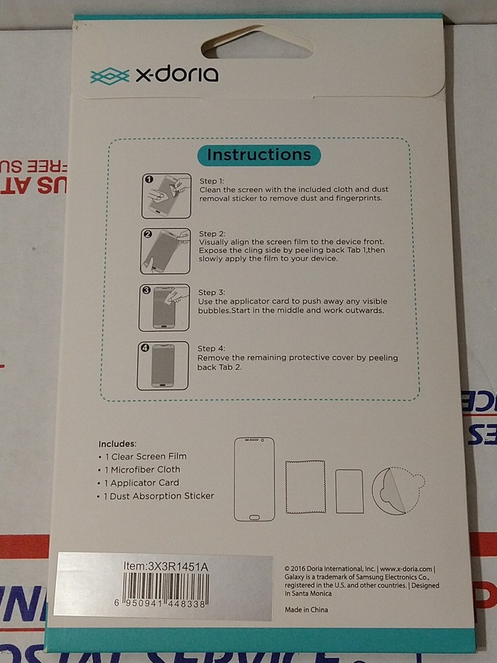X-Doria Screen protector Clear Screen Care Kit FITS samsung galaxy S7 ...