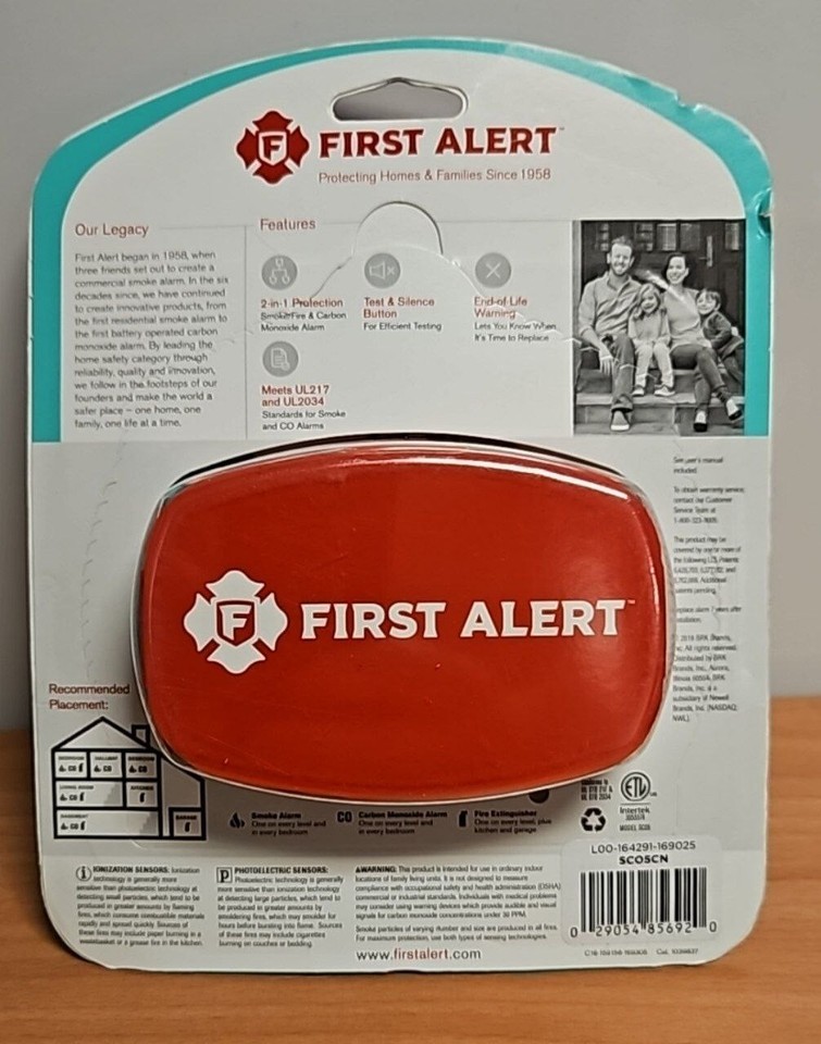 First Alert SCO5CN White 2 In 1 Protection Smoke Carbon Monoxide Alarm ...