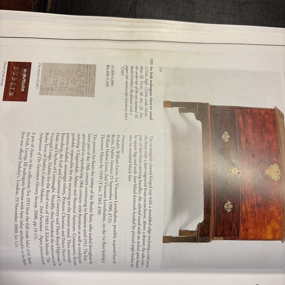 From The Leverhulme Collection Antique Irish Mahogany Chest On Stand ...