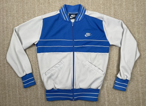 Vintage 1980’s Nike Full Zip Polyester Track Jacket Size Small - Blue ...