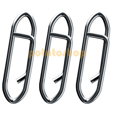 50pcs Fishing Power Clips Stainless Steel Quick Change Snap Connector ...