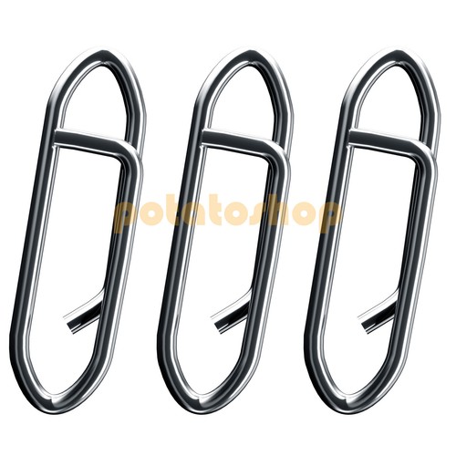 50pcs Fishing Power Clips Stainless Steel Quick Change Snap Connector ...