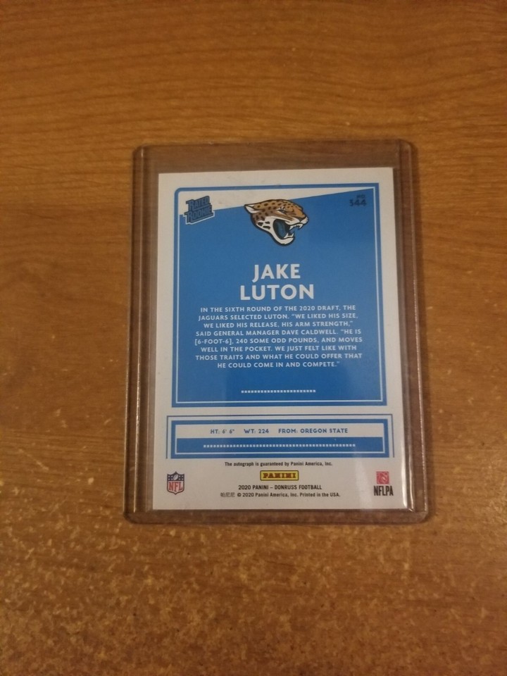 2020 PANINI DONRUSS FOOTBALL ORANGE RATED ROOKIE AUTOGRAPH #344 JAKE ...