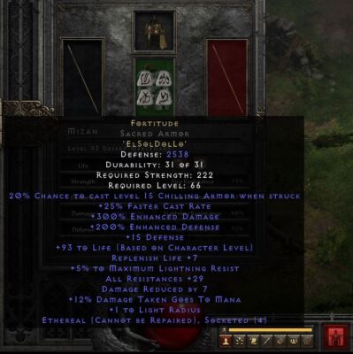 Diablo 2: Resurrected PC 💥 S4 LADDER Softcore D2R 💥 Rune word Fortitude ...