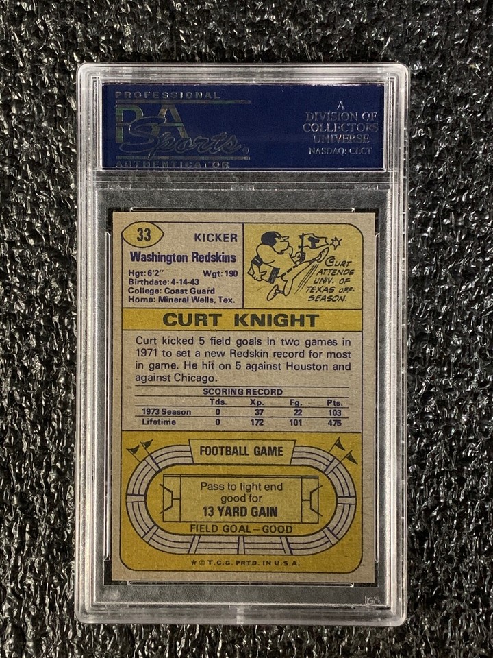 1974 Topps Football #33 Curt Knight PSA 8 | eBay