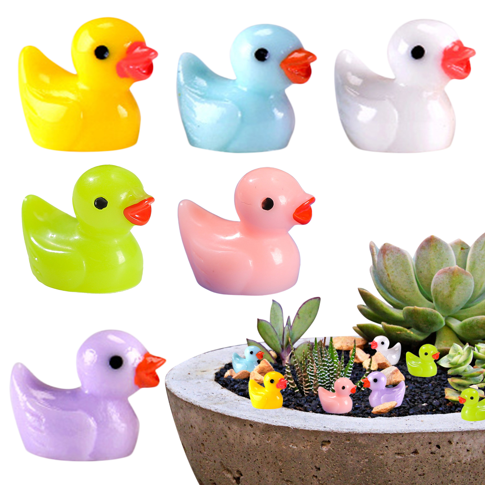 100X Mini Tiny Ducks Set Realistic Resin Ducks Christmas Birthday Party ...