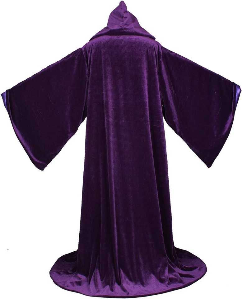 Velvet Wizard Robe with Satin Lined Hood and Sleeves | eBay