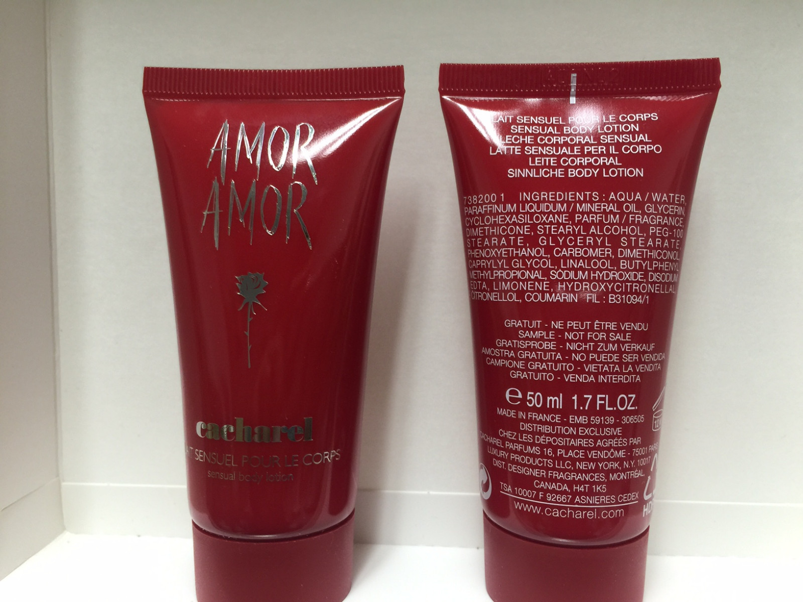 Amor Amor BODY LOTION By Cacharel For Women-1.7oz/50ml-Brand New-(2pc ...