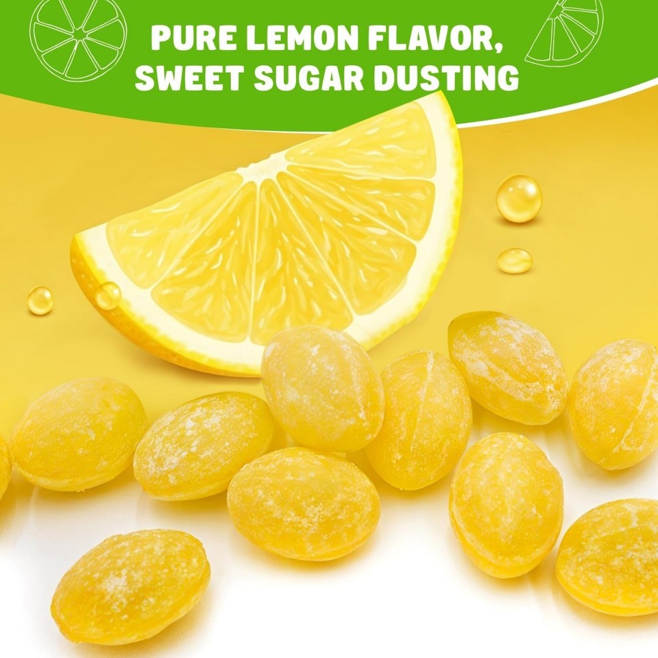 Claeys Sanded Lemon Drops Hard Candy 1LB | Lemon Flavored Bulk Candy ...
