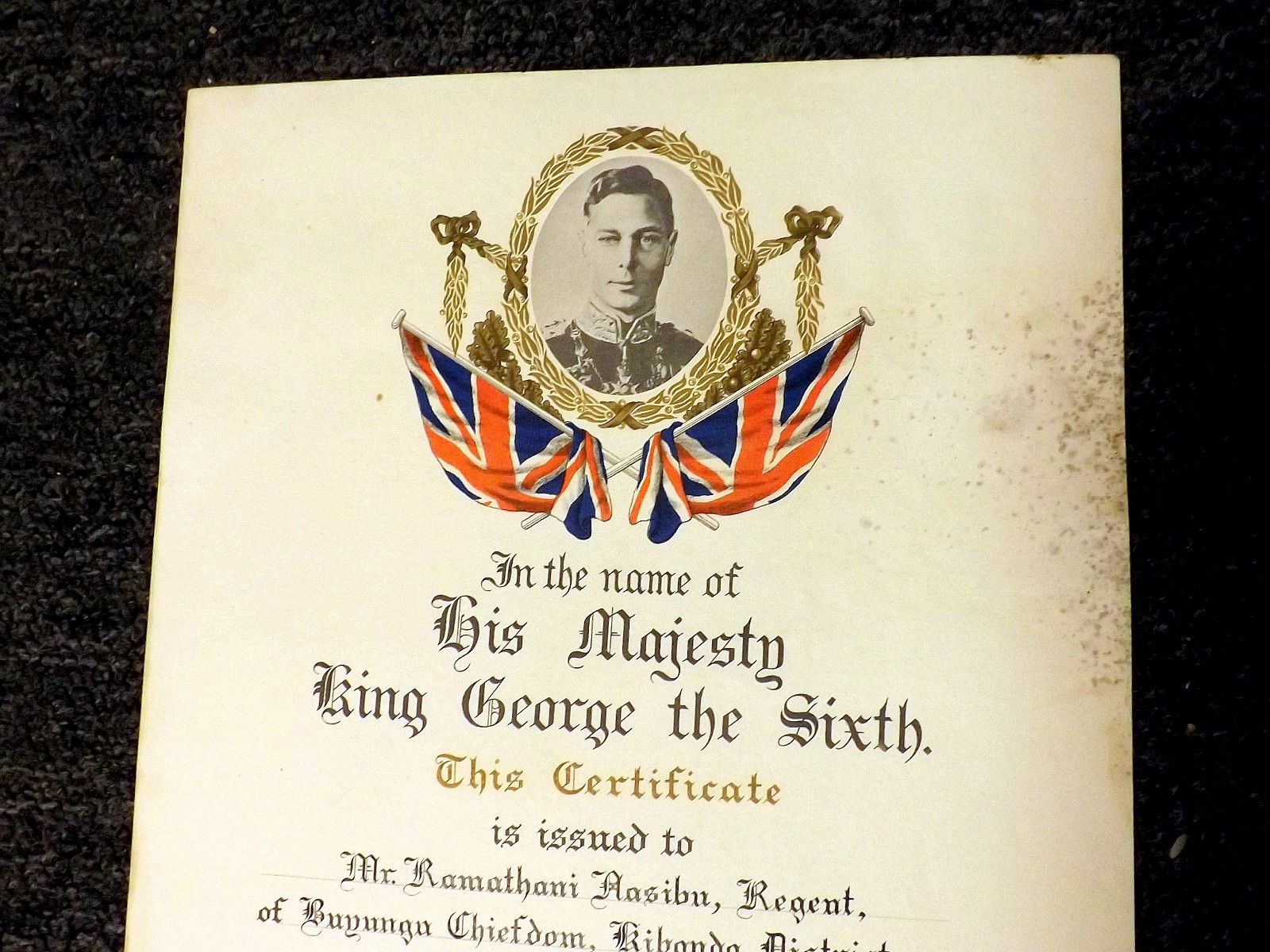 RARE 1950 KING GEORGE SIXTH OF GREAT BRITAIN SIGNED BY SIR EDWARD ...