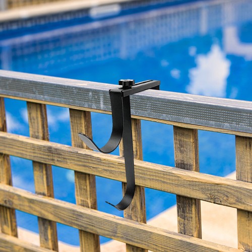 Adjustable Metal Hook Set Anti-rust Pool Pole Hanger for Pool Poles ...