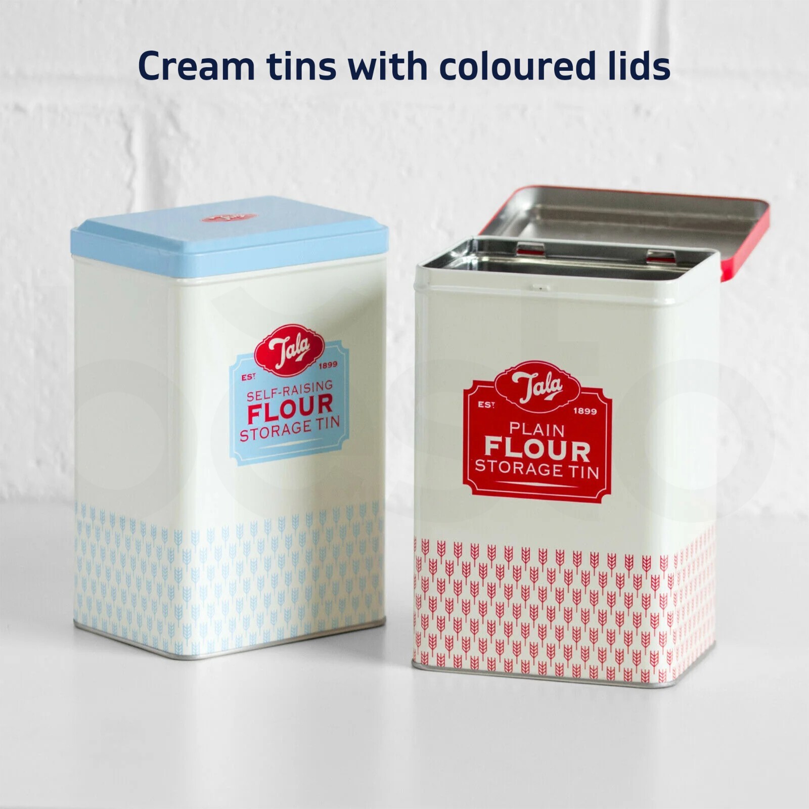 Flour Storage Plain & Self Raising Retro Style Tins Containers Kitchen ...