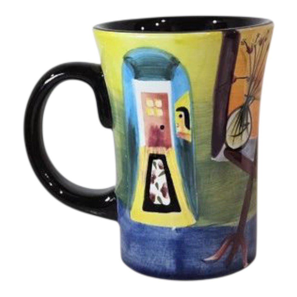 Mary Naylor Designs Coffee Mug 2003 Abstract Whimsical Tall Cappuccino ...