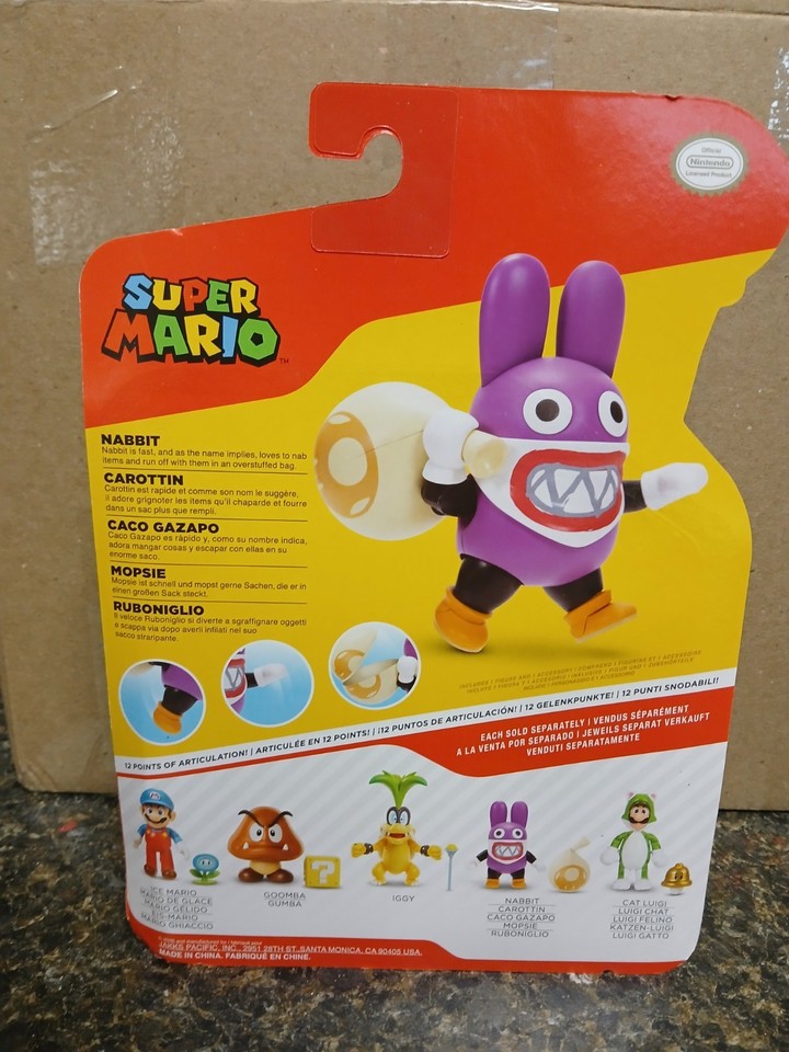 2026 Jakks World of Nintendo Super Mario NABBIT 4" Action Figure NIB ...