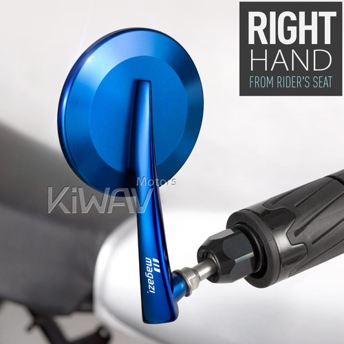 sky blue 7/8" Handle grip bar end rear view side Mirror upper Right for ...
