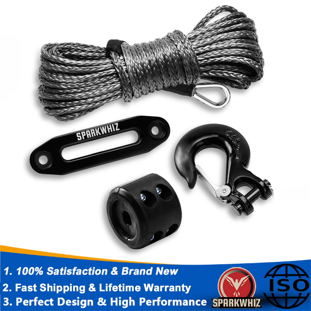 Atv Synthetic Winch Rope STEGODON 1/4'' X 50ft Synthetic Winch Rope