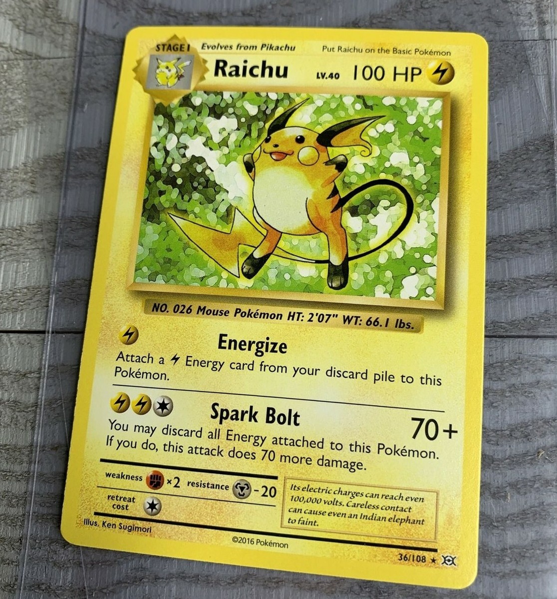 Raichu Evolution Card