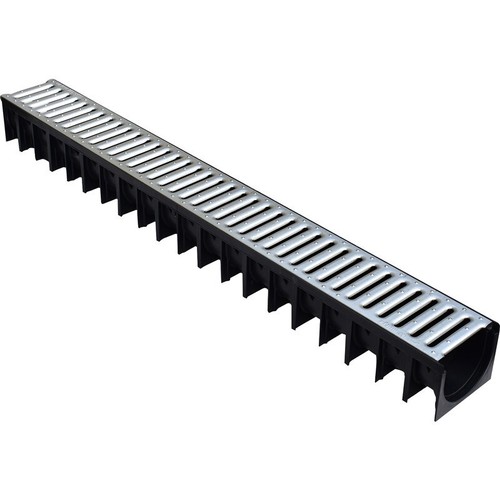 Toolstation Branded Outdoor Drain Channel & Grating 1m Silver Steel ...