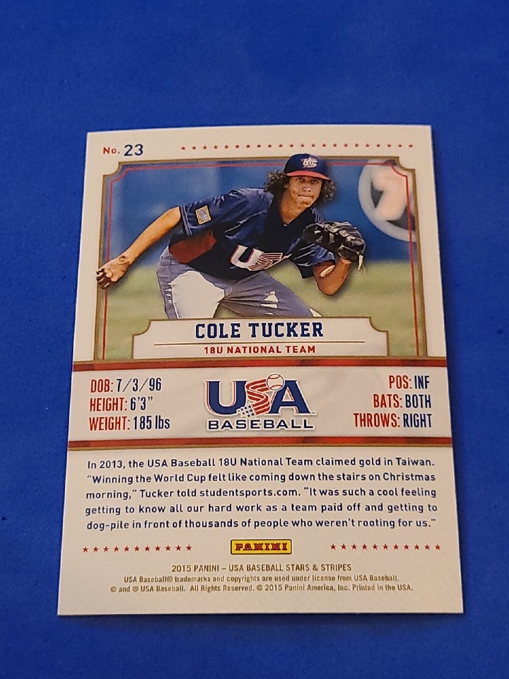 2015 Cole Tucker Panini USA Baseball Stars & Stripes #23 | eBay