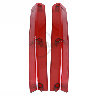 US King Tour Pak Side Light Lens Covers Red For Harley FLHX FLHR FLTR ...