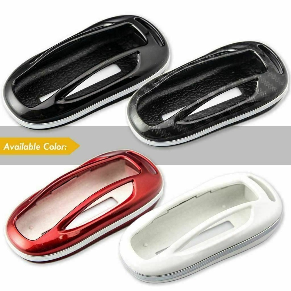 Black Shell Car Key FOB Case Cover Remote Smart Holder Skin For Tesla ...