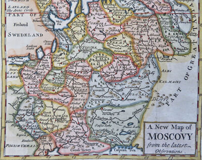 Muscovy Novgorod Russia in Europe Moscow St. Petersburg 1749 hand color ...